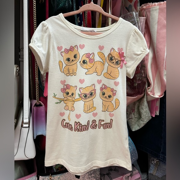 Beautees | Shirts & Tops | 5 For 5 Cute Kind Fun Kitty Cat Tee Size 6 ...